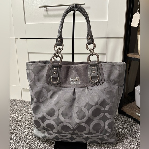 Coach | Bags | Coach 208 Madison Grey Op Art Signature Tote | Poshmark